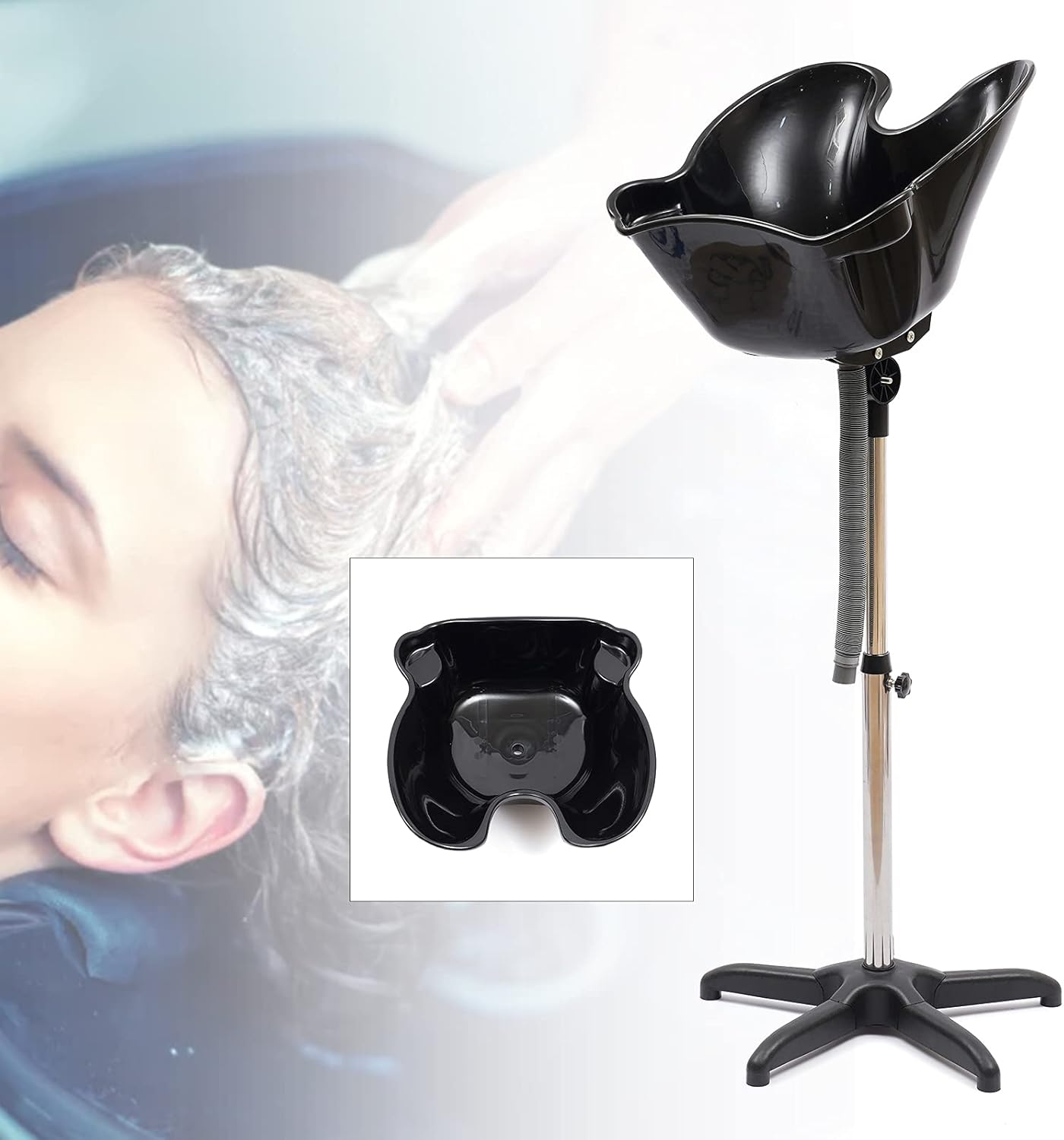 Amazon.com: Height Adjustable Shampoo Basin Sink Stand w/Drain Hose ...