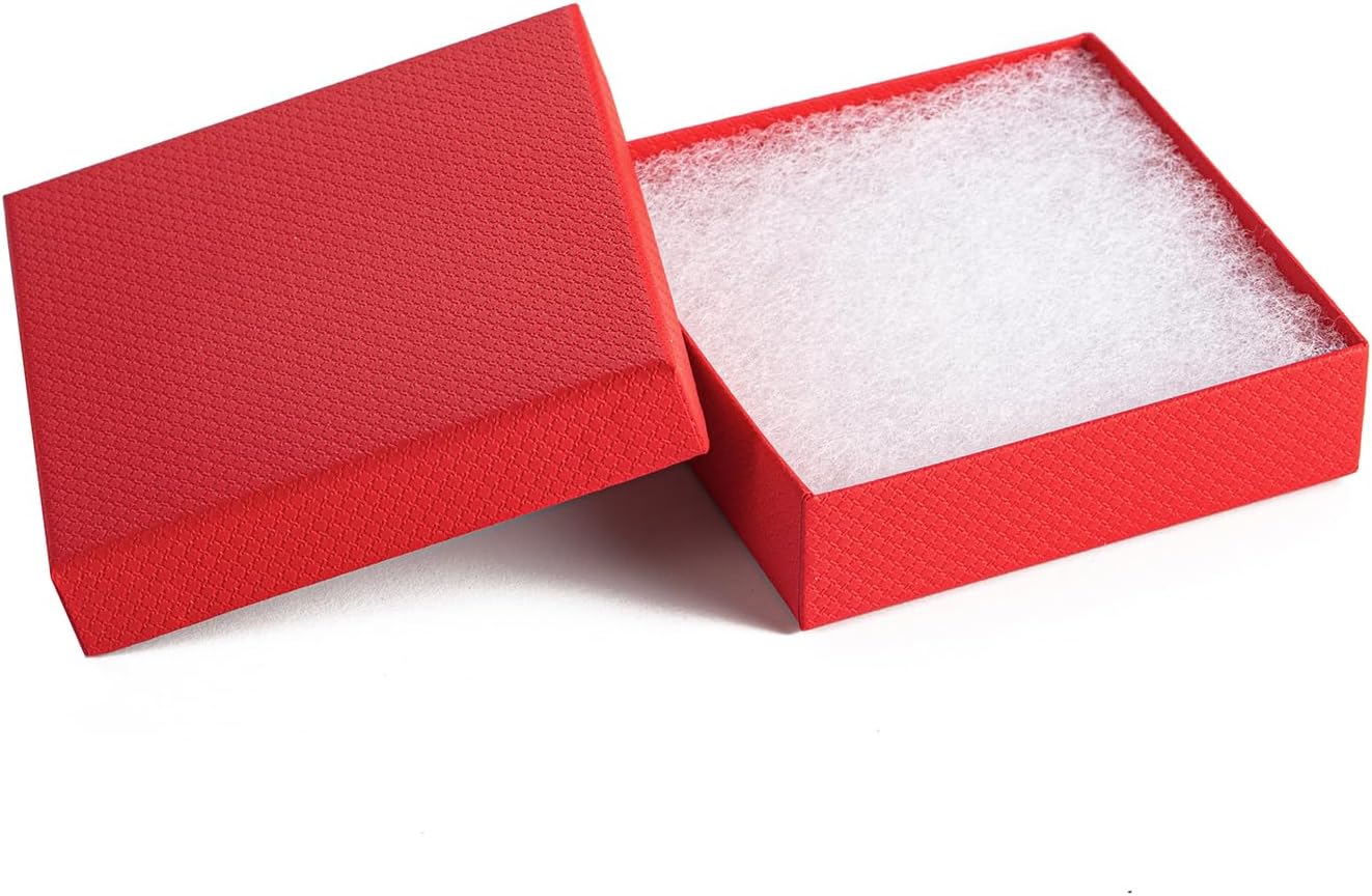 Amazon.com: Magicool 20 Pack 3.5x3.5x1 Inch Red Cardboard Jewelry Boxes ...
