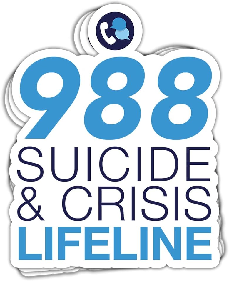 Amazon.com: TODOLIA 988 Suicide & Crisis Lifeline Sticker Suicide ...