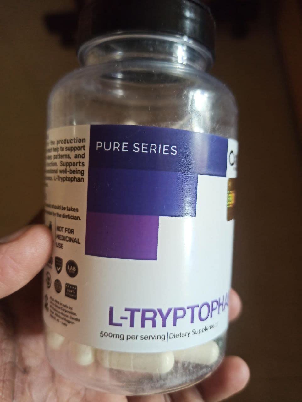 Oxin Nutrition L Tryptophan 500mg Capsule Pure Series Supports Restful ...