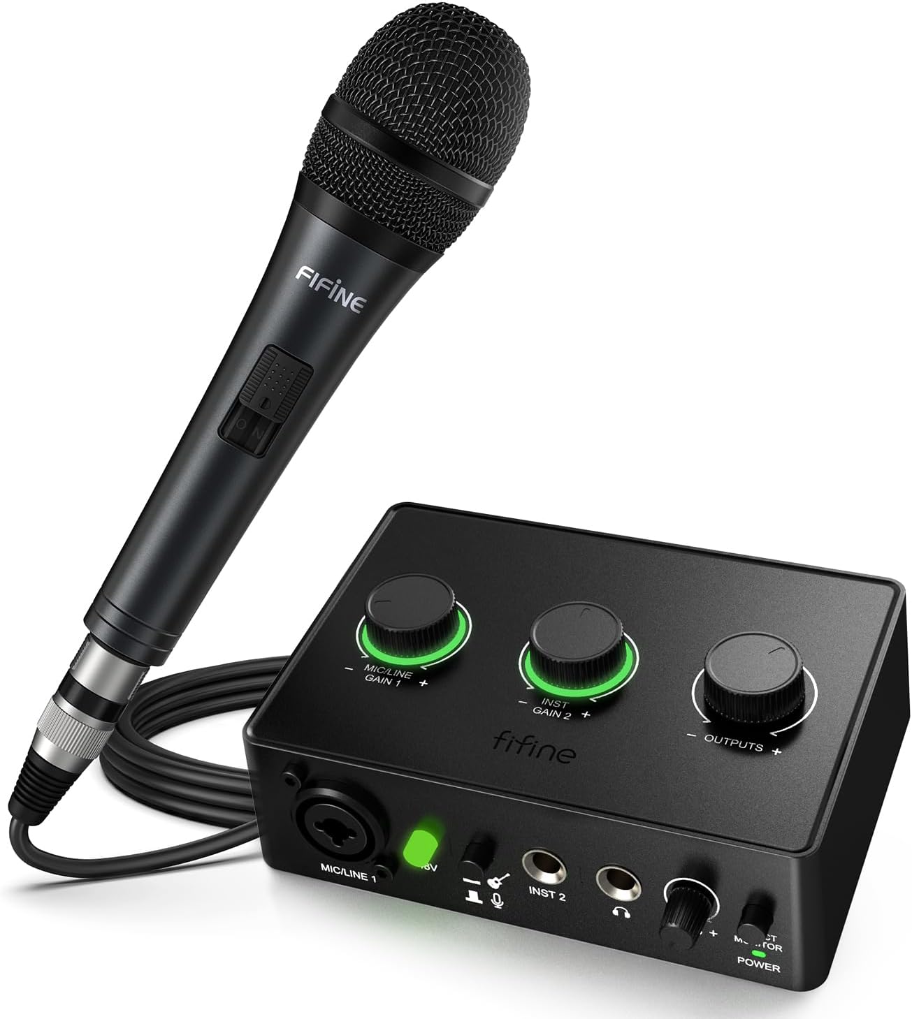 Amazon.com: Fifine Karaoke Microphone Audio Mixer for Recording Bundle ...