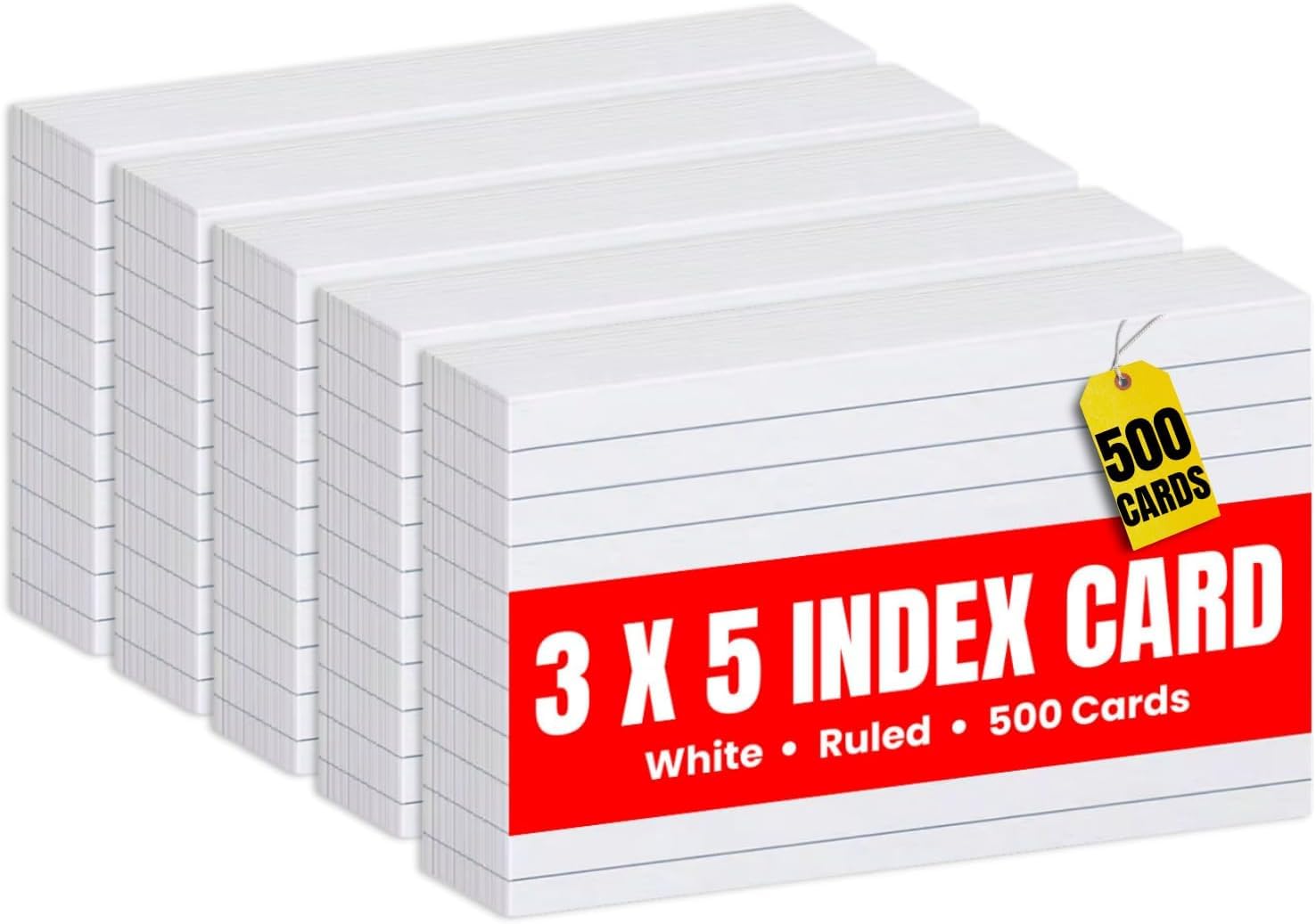Snapklik.com : 1InTheOffice Index Cards 3x5, Ruled Lined Flashcards ...