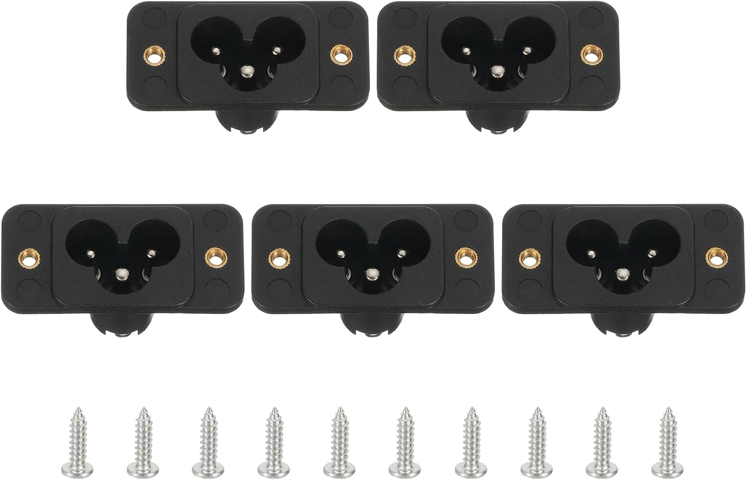 Amazon.com: uxcell C6 Panel Mount Plug Adapter AC 250V 2.5A/5A 3Pins ...
