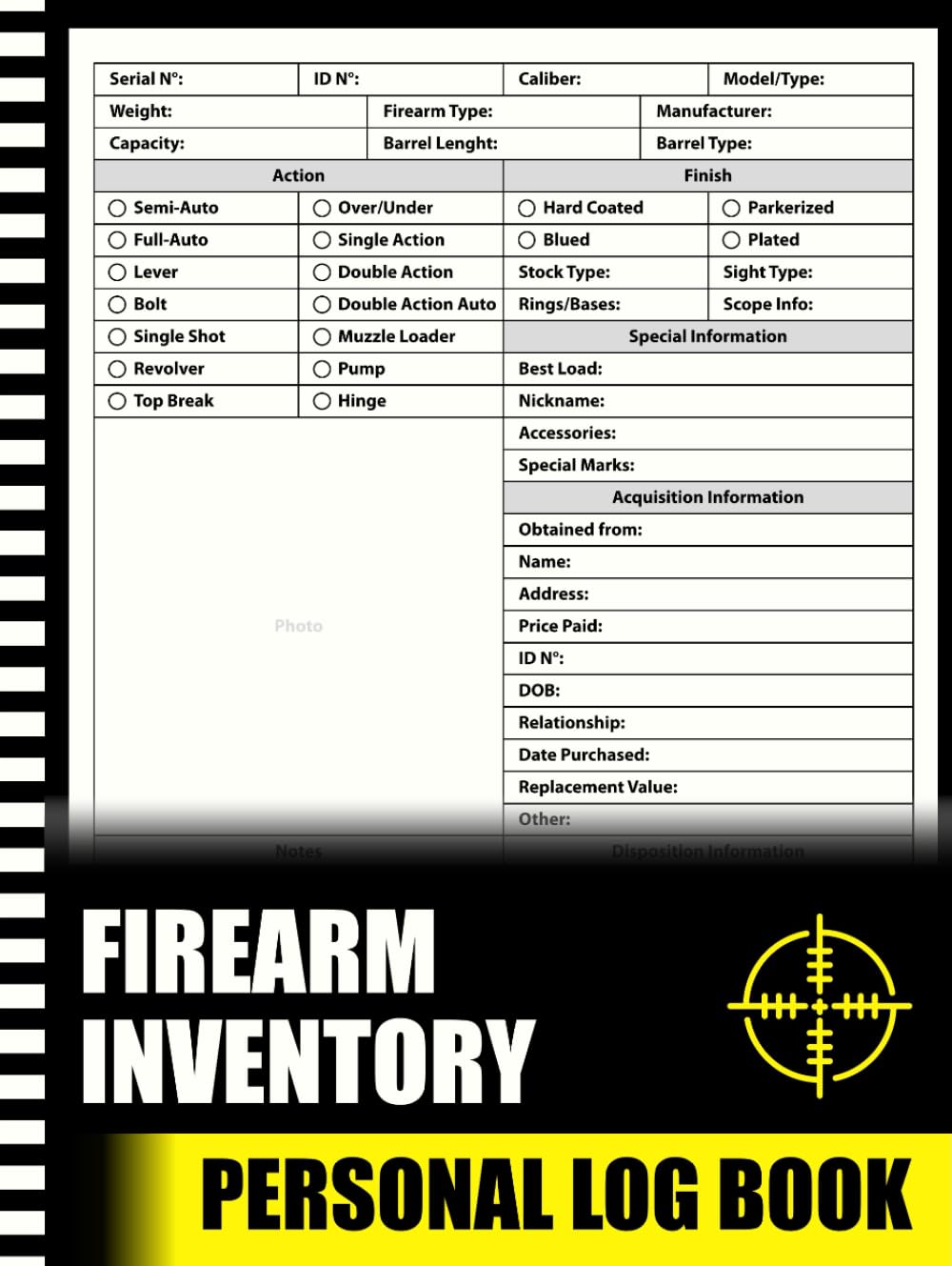 Amazon.com: Firearm Inventory Personal Log Book: Personal Firearm ...