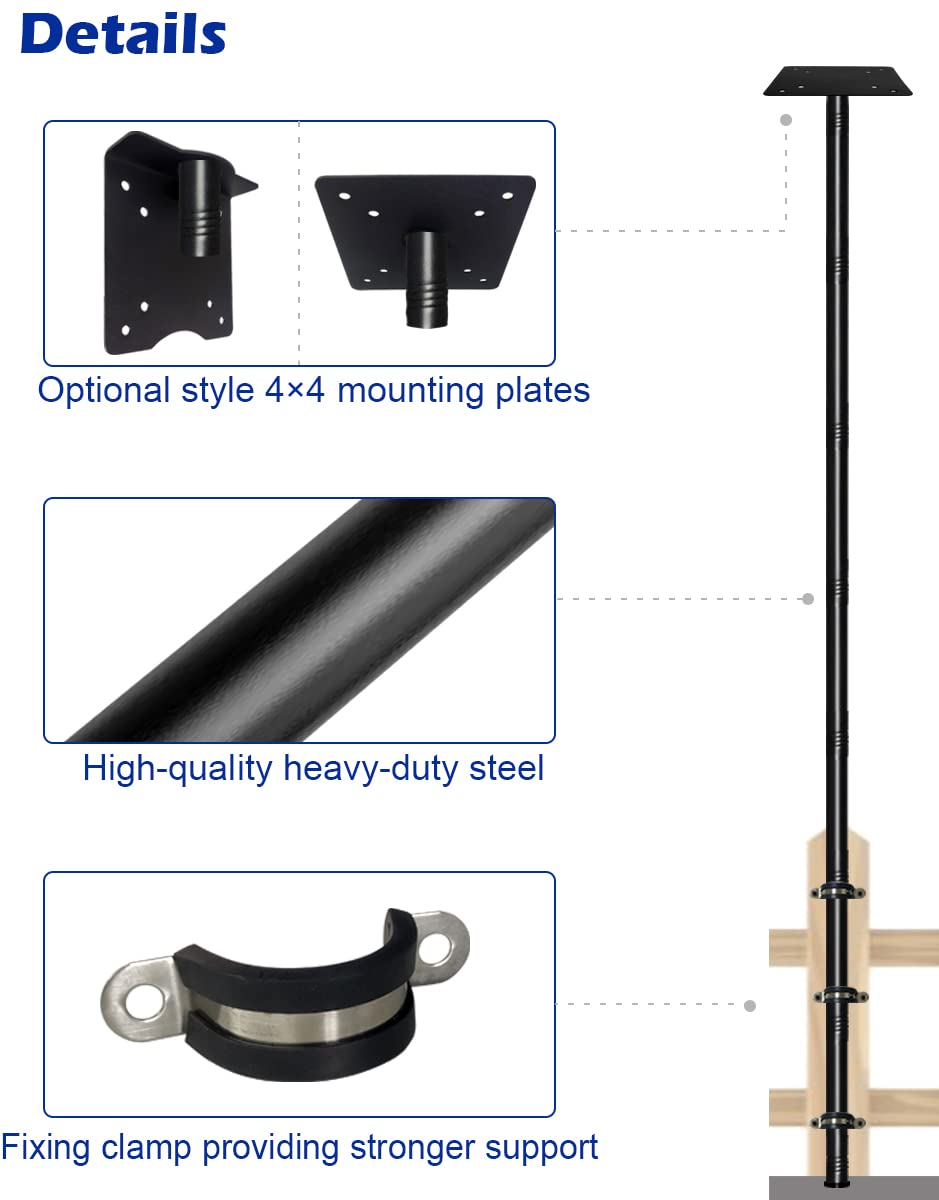 Snapklik.com : 105 Inch Bird Feeder Pole Kit, Heavy Duty Bird House ...