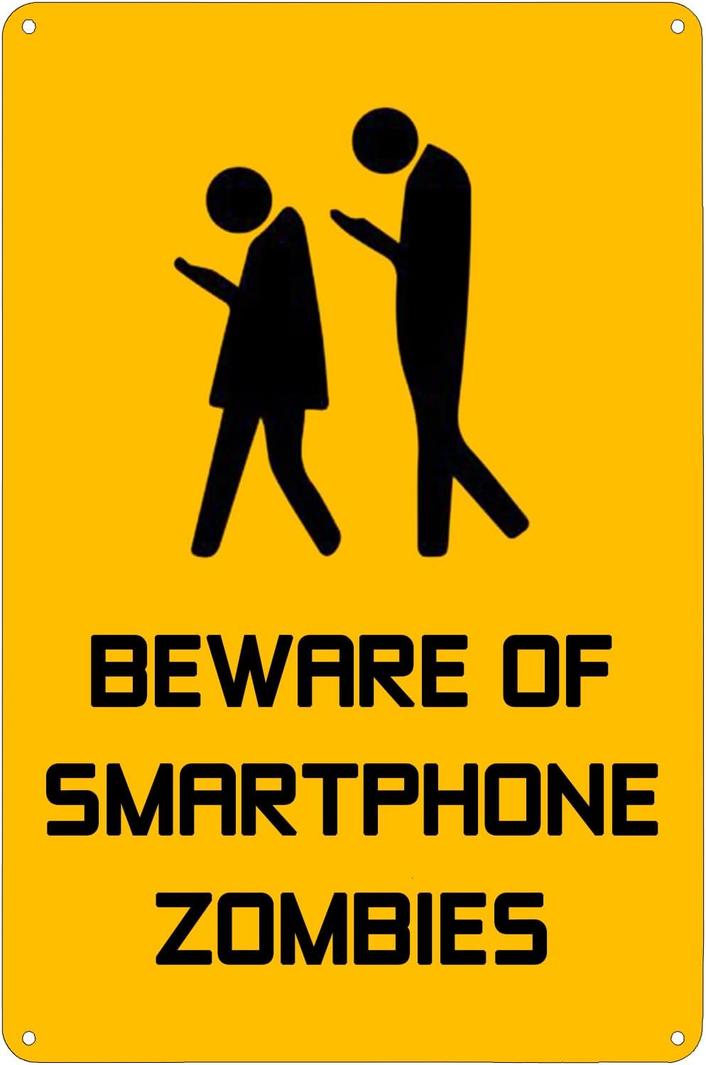 Amazon.com: Warning Sign Beware Of Smartphone Zombies Tin Sign Retro ...