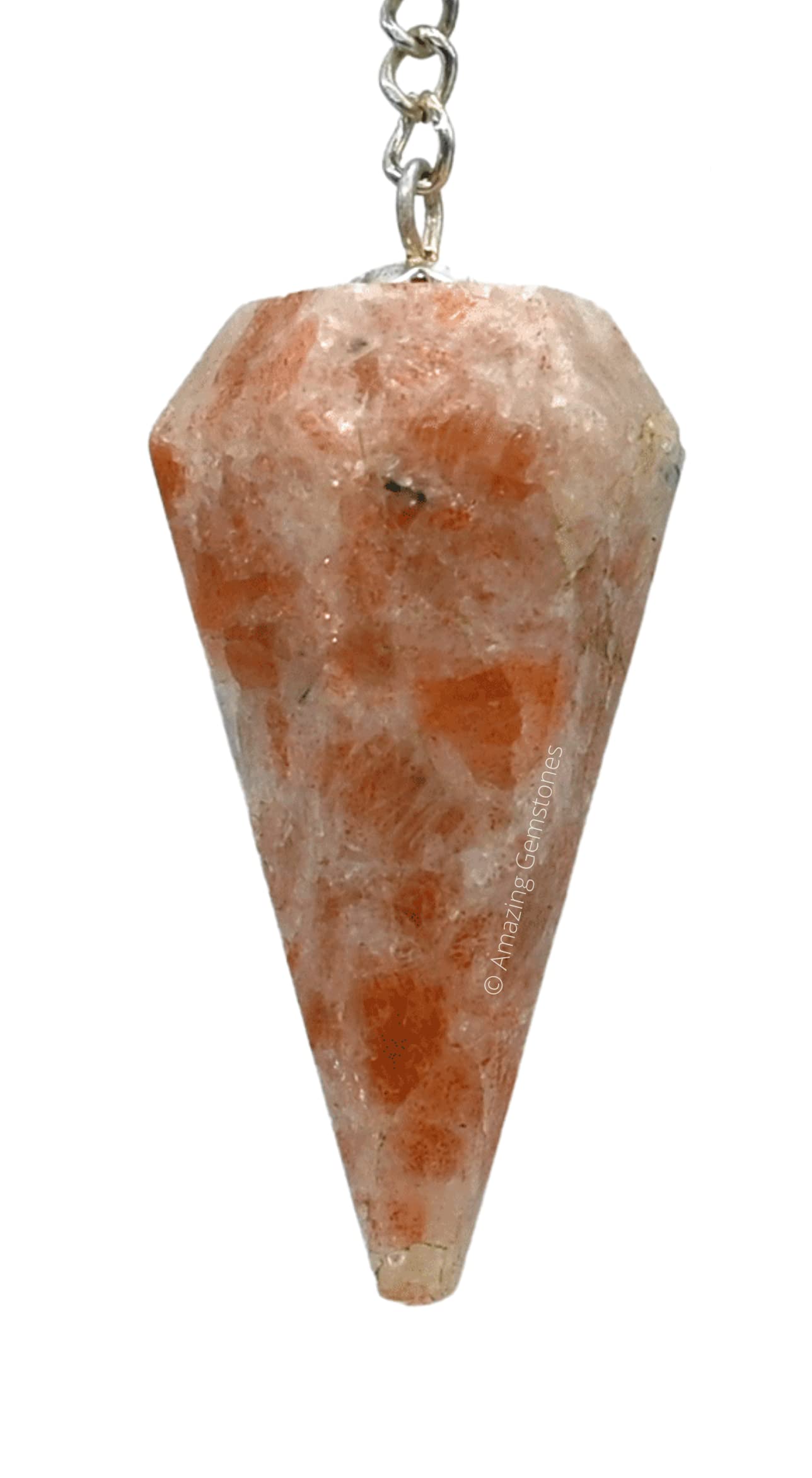Amazon.com: Amazing Gemstone Sunstone Crystal Pendulum for Divination - Dowsing Pendulum ...