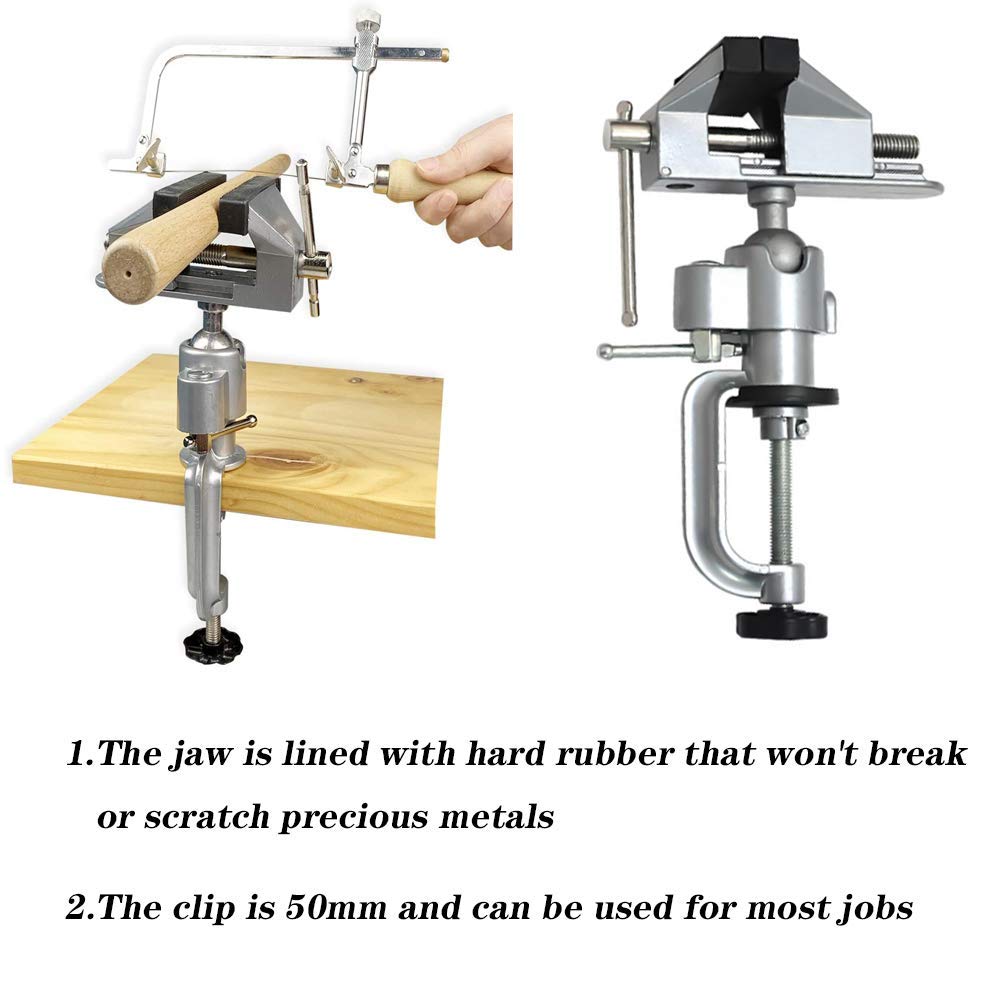 Buy Universal Table Vice 3inch, 360°Swivel Base Bench Clamp Home Vise ...