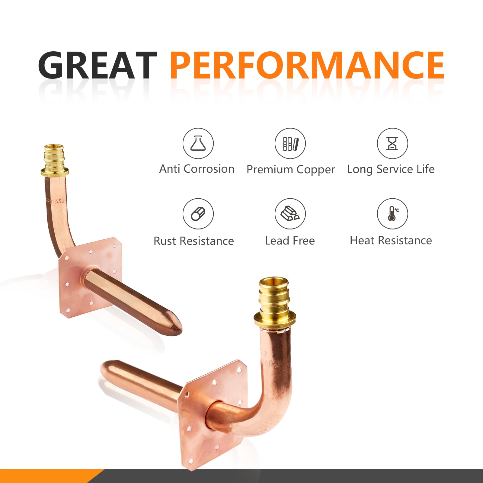 Snapklik.com : HeSun 10-Pack 1/2 Inch Pex-A Expansion Copper Stub Out ...