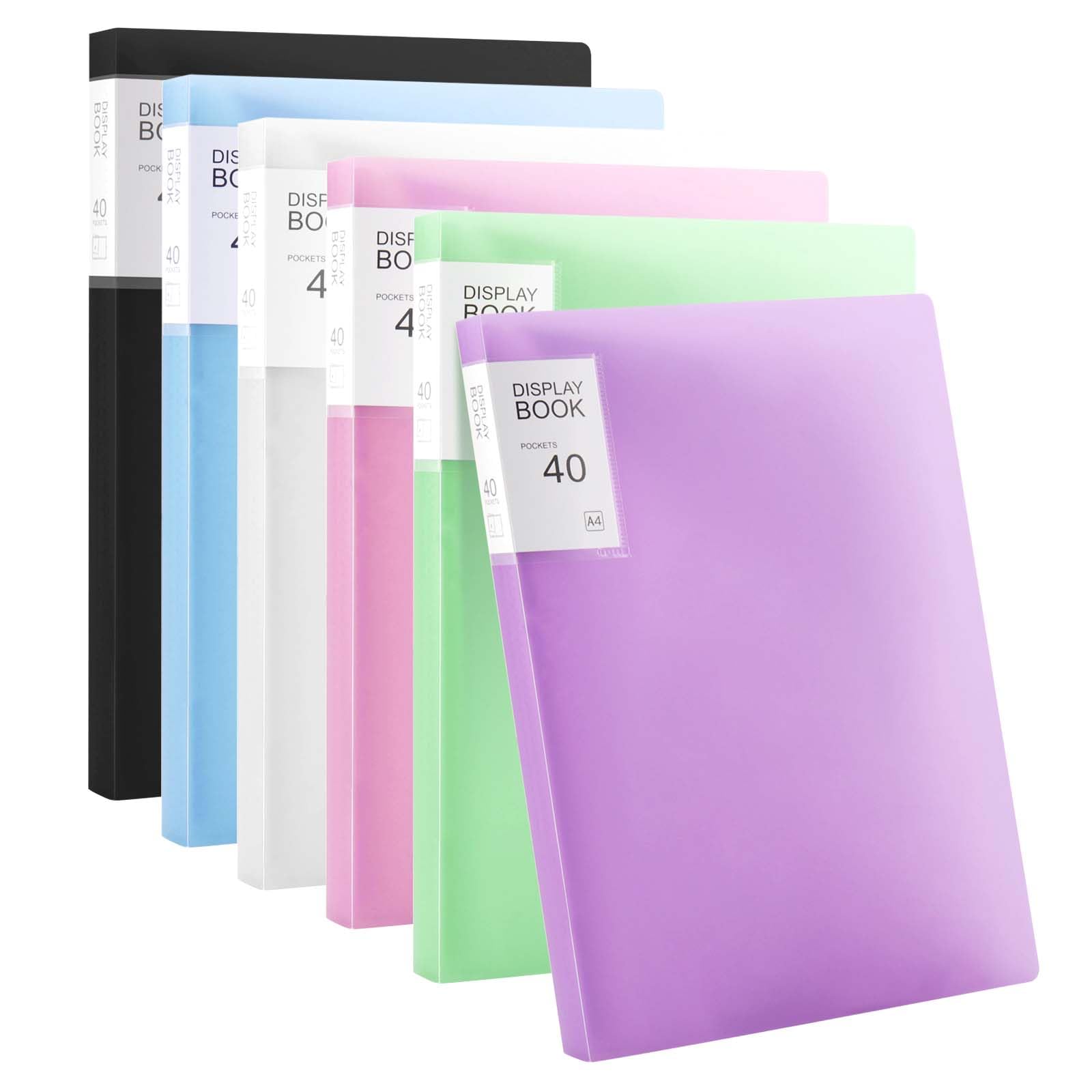 SEUNMUK 6 Pack A4 Display Book, 40 Pockets Display Presentation Project ...