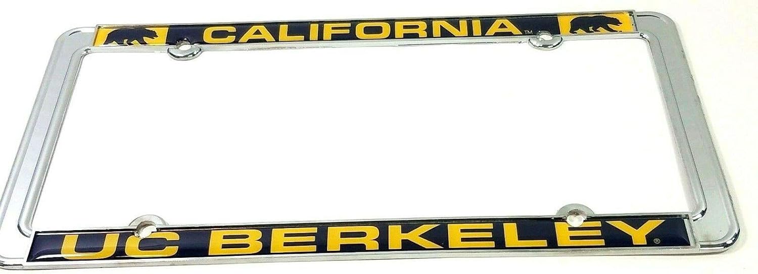 Amazon.com: UC Berkeley Thin Chrome License Plate Frame Silver : Automotive