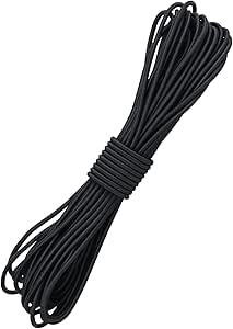 1/8 Inch Black Bungee Cord, 40 Feet Heavy Duty Elastic Shock Cord Nylon ...