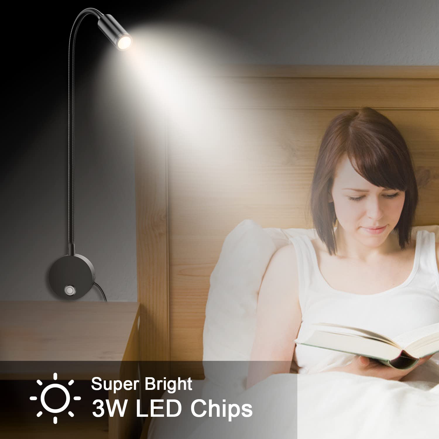Wave Led Gooseneck Reading Light VOLOS Flexible Reading Light