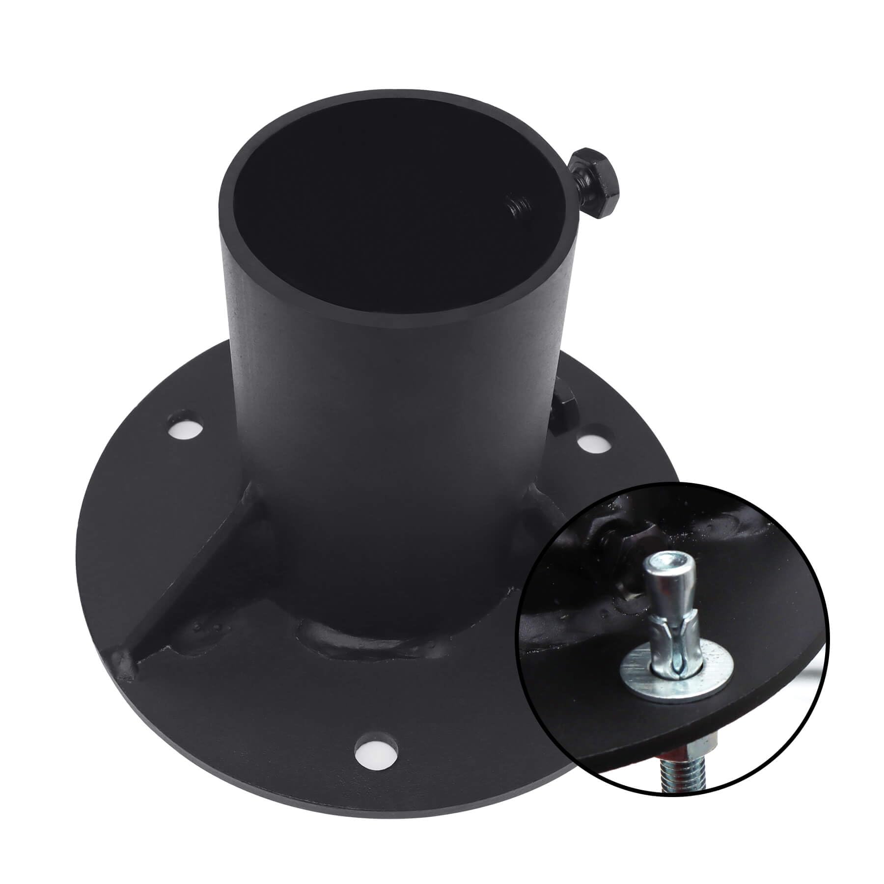 Snapklik.com : Chain Link Fence Post Base, Fit Posts 2-3/8" OD, Black ...