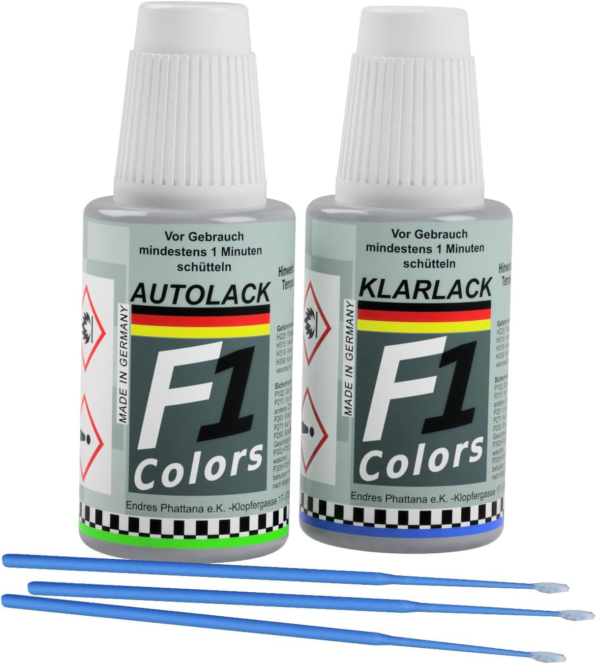 Audi LST0M2A7W Lackstift-Set A7W Reflexsilber-Metallic plus Klarlack ...