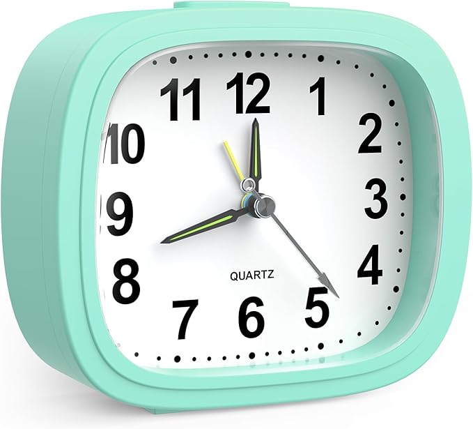 AMIR Analog Alarm Clocks for Bedrooms, Newest 4'' Super Silent Non ...