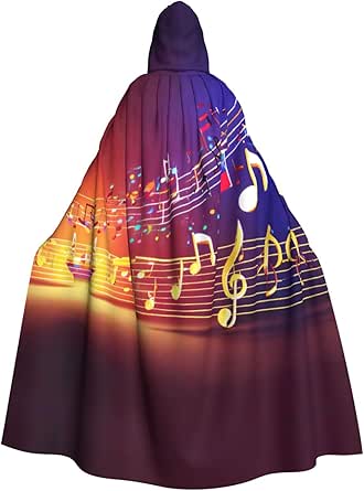 Amazon.com: LIXLZH Colorful Music Notes Print Hooded Cloak Universal ...