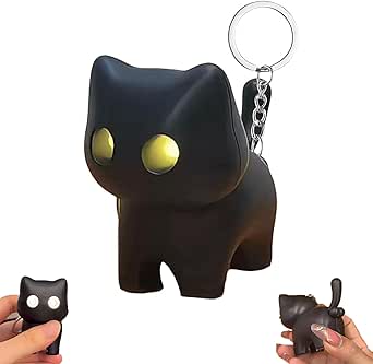 Amazon.com: Black Cat Night Light Keychain, LED Mini Flashlight for ...