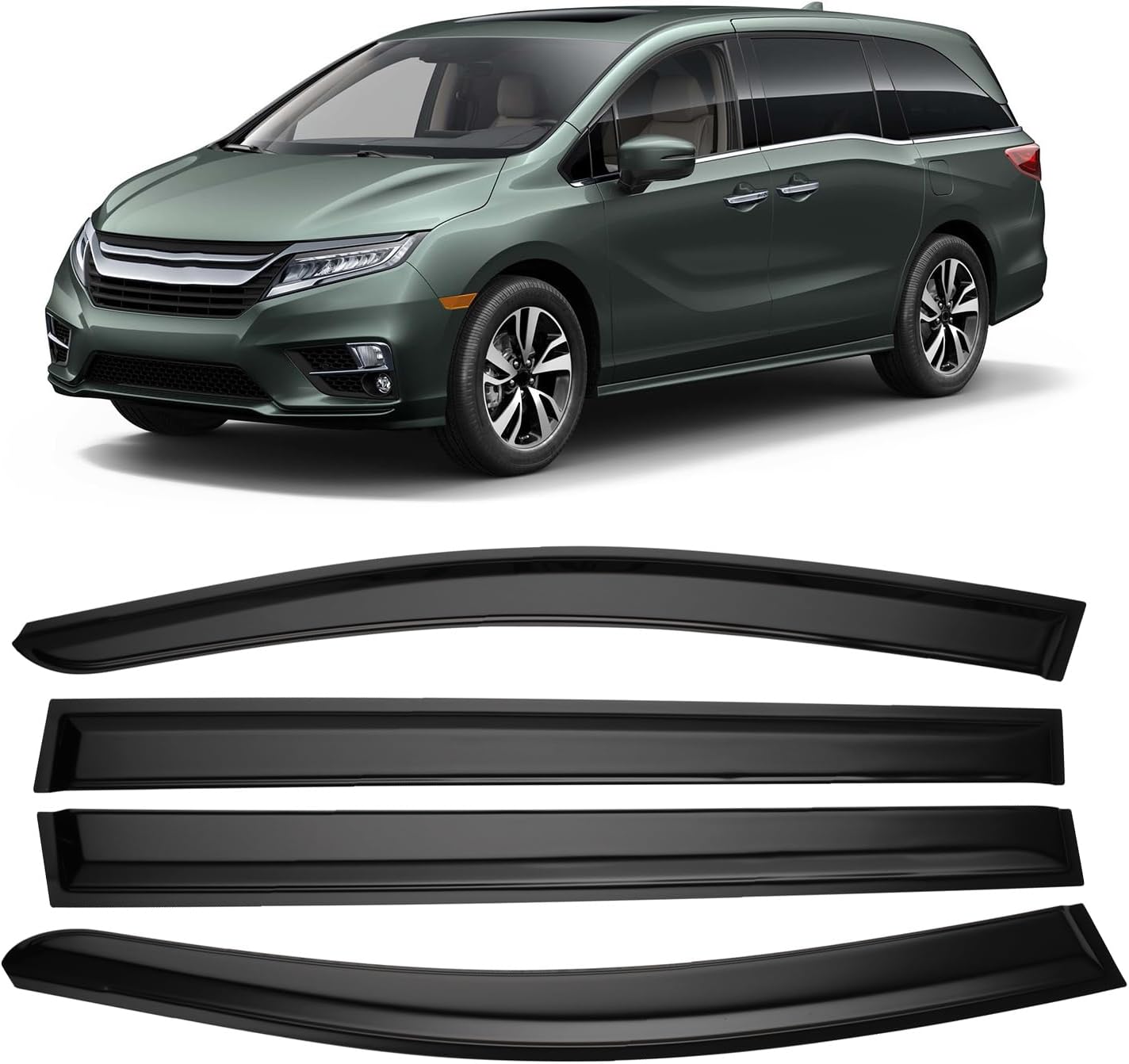 Amazon.com: Clip-on Chrome Trim Window Visor Rain Guard Deflector ...