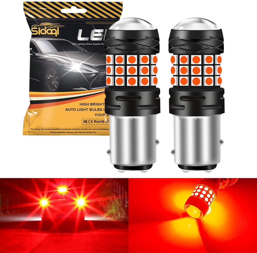 Sidaqi 380 P21/5W LED Bulb Red Stop Tail Light Bulbs 12-30V Extremely ...