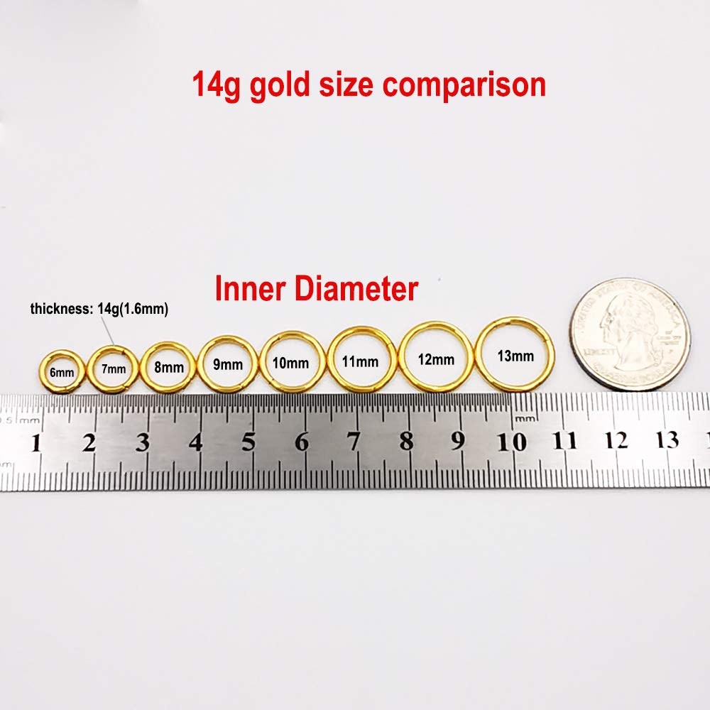 Snapklik.com : 10g Hoops 16mm 10 Gauge Hoop Nose Rings For Men 18k Gold ...