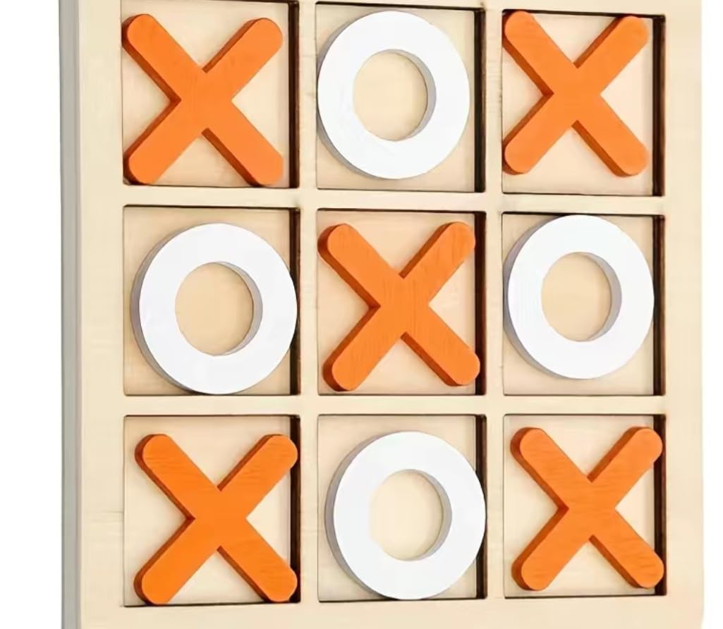wooden tic tac toe game. stocking filler. Naughts and crosses game ...
