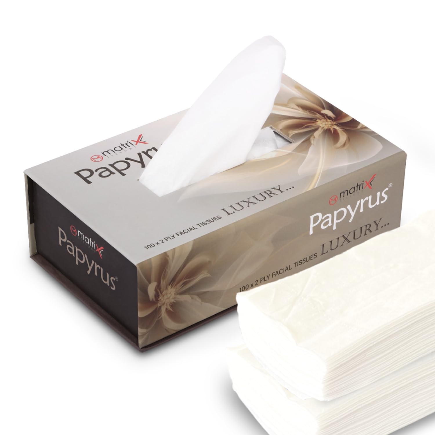 PAPYRUS Reusable Wooden Tissue Paper Holder Box with Extra 2 Refill ...