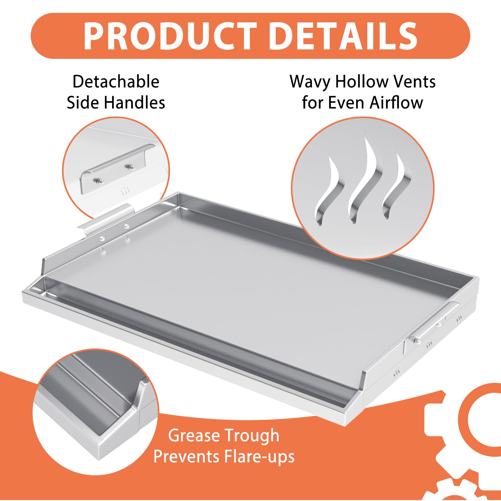 23â€?Ã—16â€? Nonstick Cast Iron Griddle, Cooking Griddle for Gas Grill ...