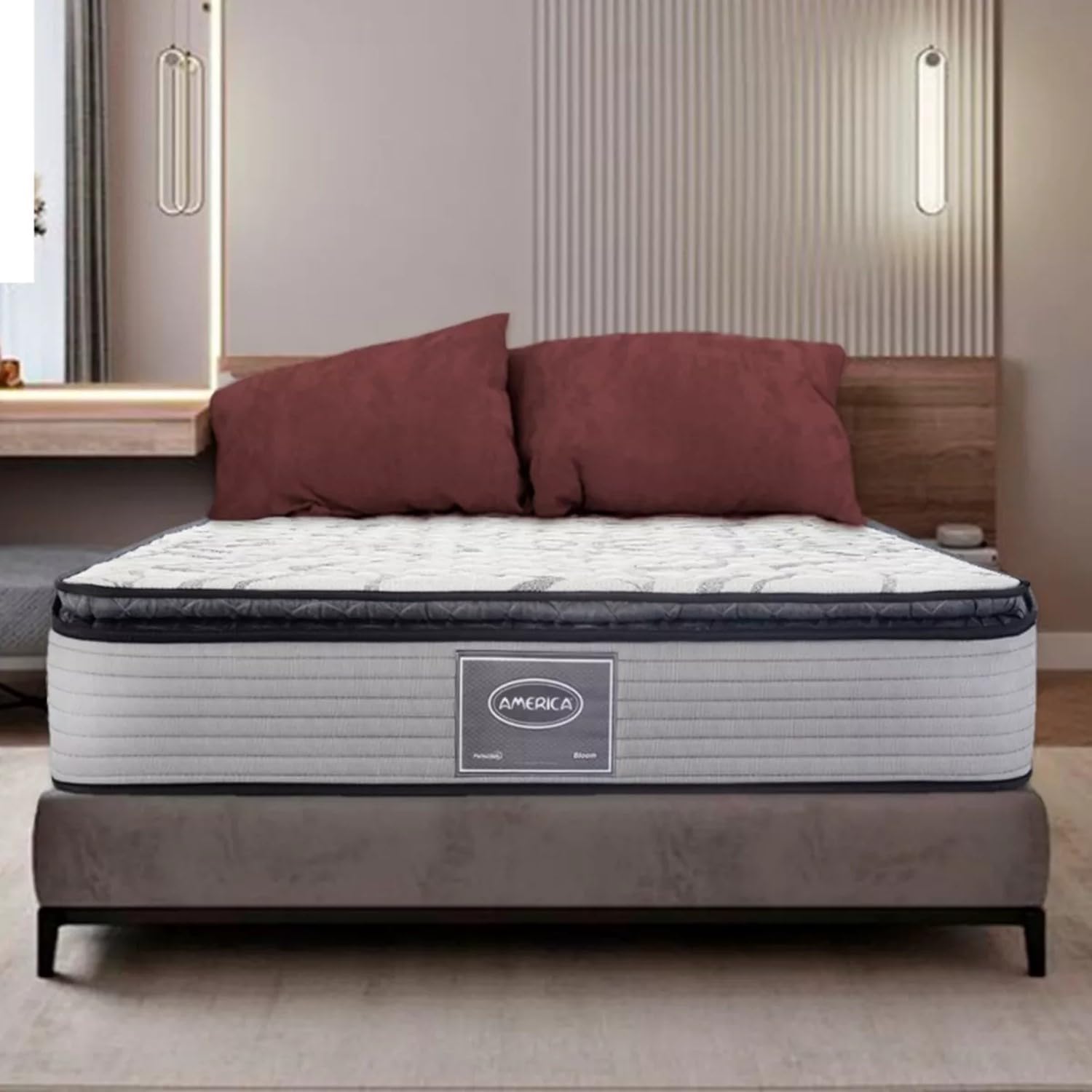 America Colchón Queen Size Bloom Ortopédico Antiestrés : Amazon.com.mx ...