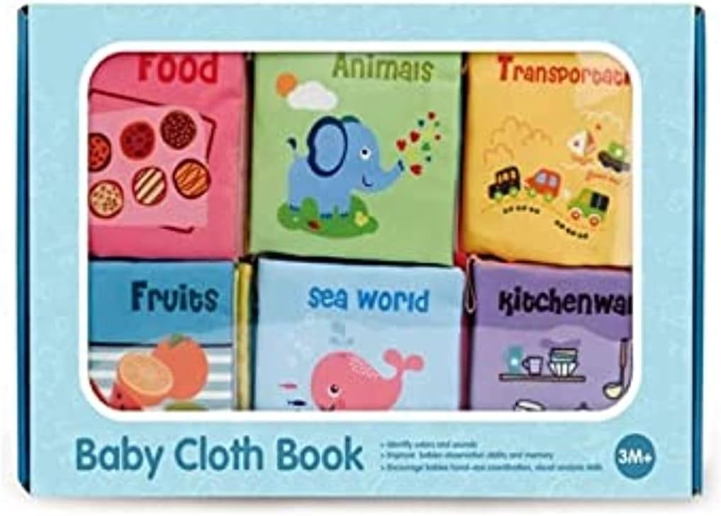 Generic Soft cloth book set of 6 non-toxic kids books 0-3 years old ...