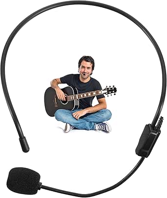Amazon.com: Xyembu Fake Microphone Headset Costume Prop Head Microphone ...