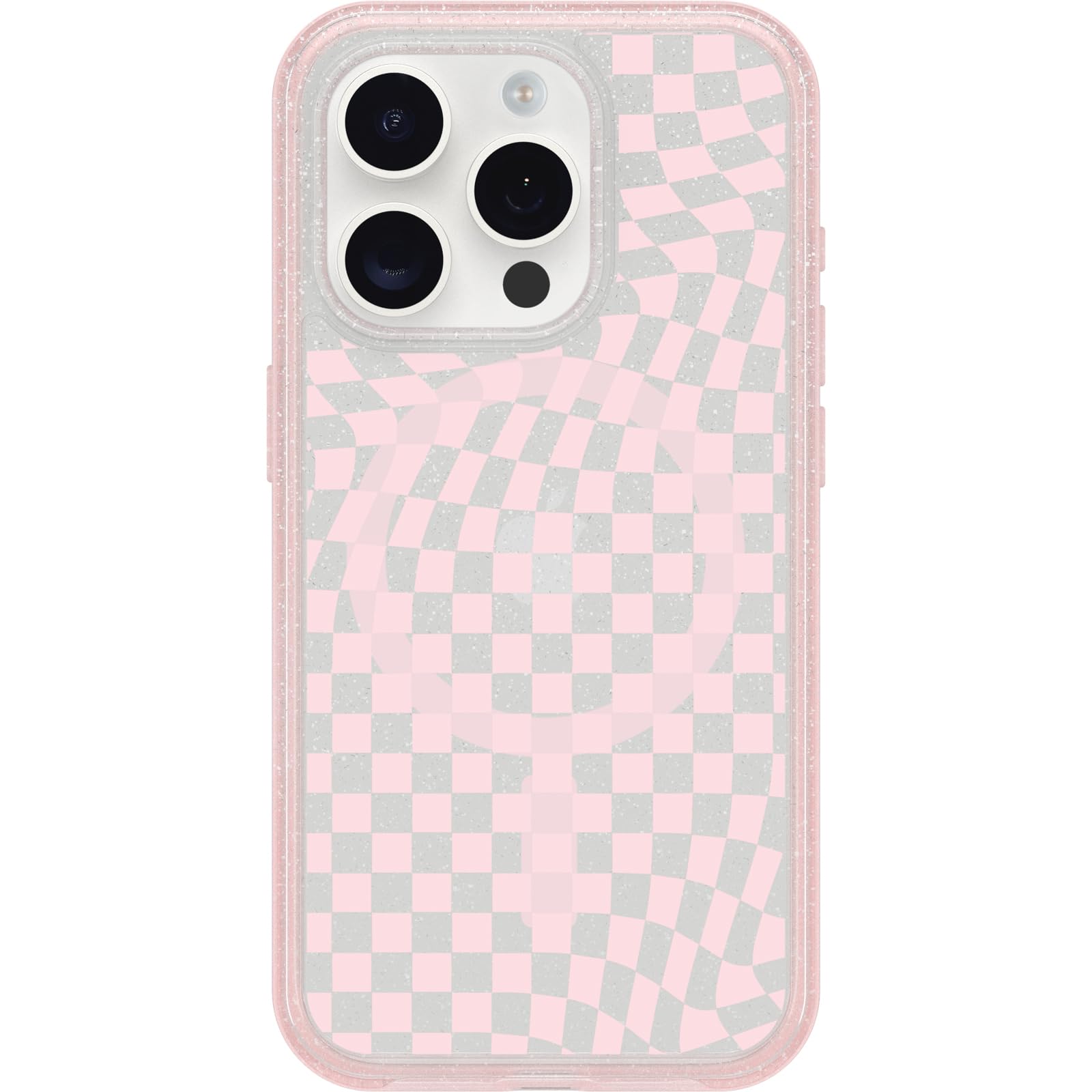 Amazon.com: OtterBox iPhone 15 Pro (Only) Symmetry Series Clear Case - Checkmate (Pink), Snaps ...