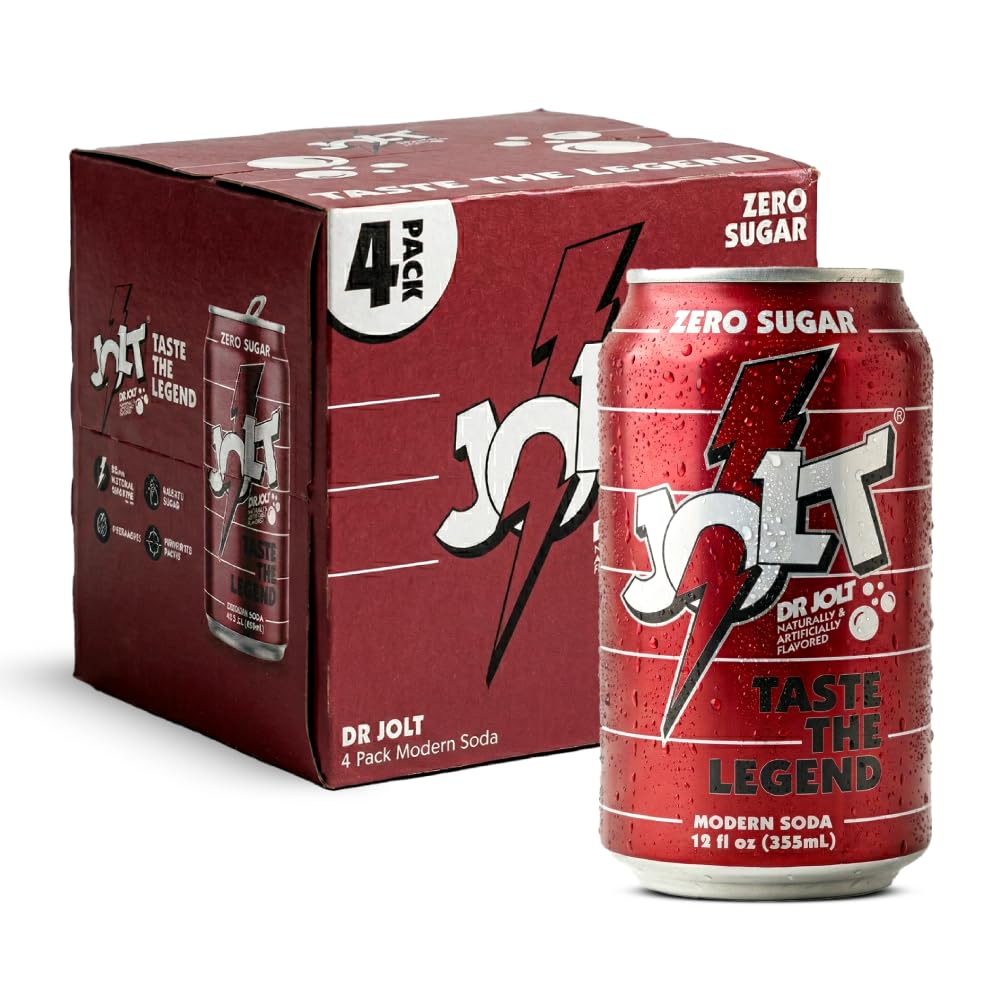Amazon.com : JOLT Modern Soda - Dr. Jolt, Zero Sugar, 80mg Caffeine ...