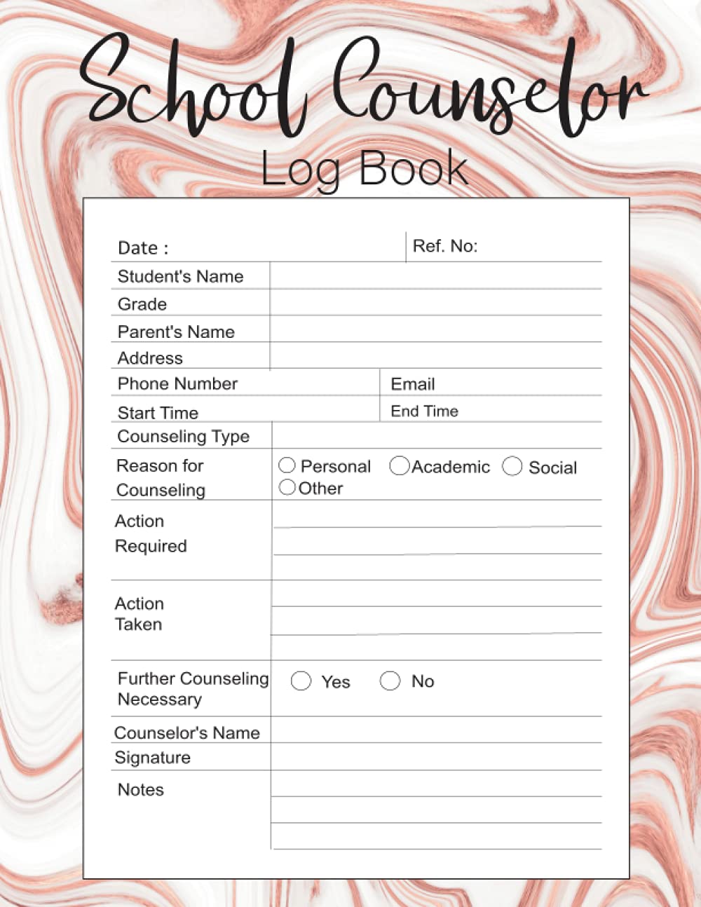 School Counselor Log Book: Simple counselling Student Daily Record ...