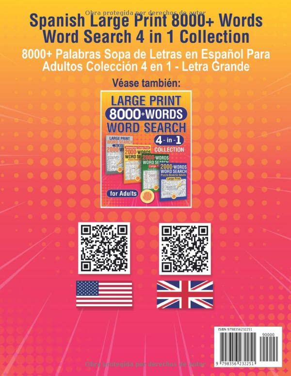Snapklik.com : Spanish Large Print 8000+ Words Word Search 4 In 1 Collection: 8000+ Palabras ...