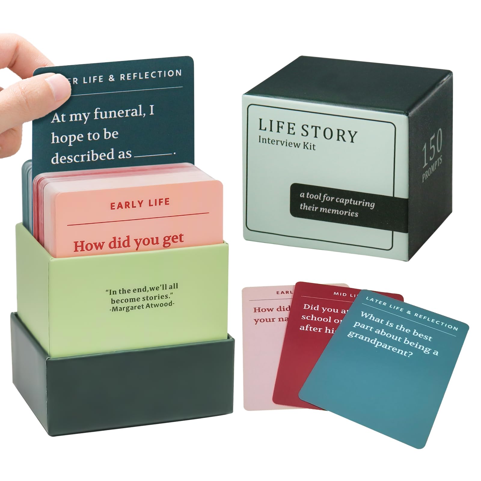 Buy 150pcs Life Story Interview Kit Cards, Tales Life Story Interview ...