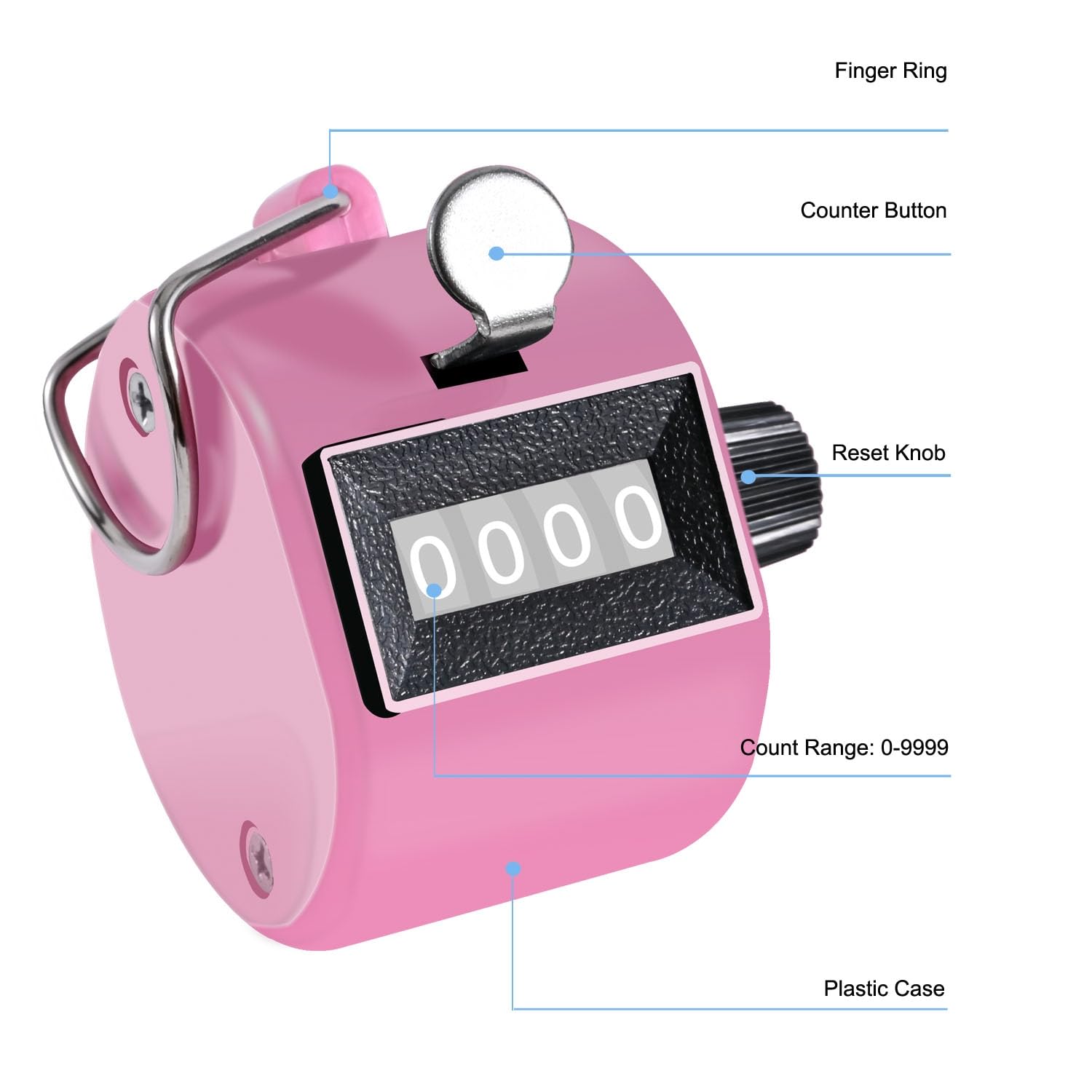 Snapklik.com : Clicker Counter Metal Hand Tally Counter 4-Digit Number ...