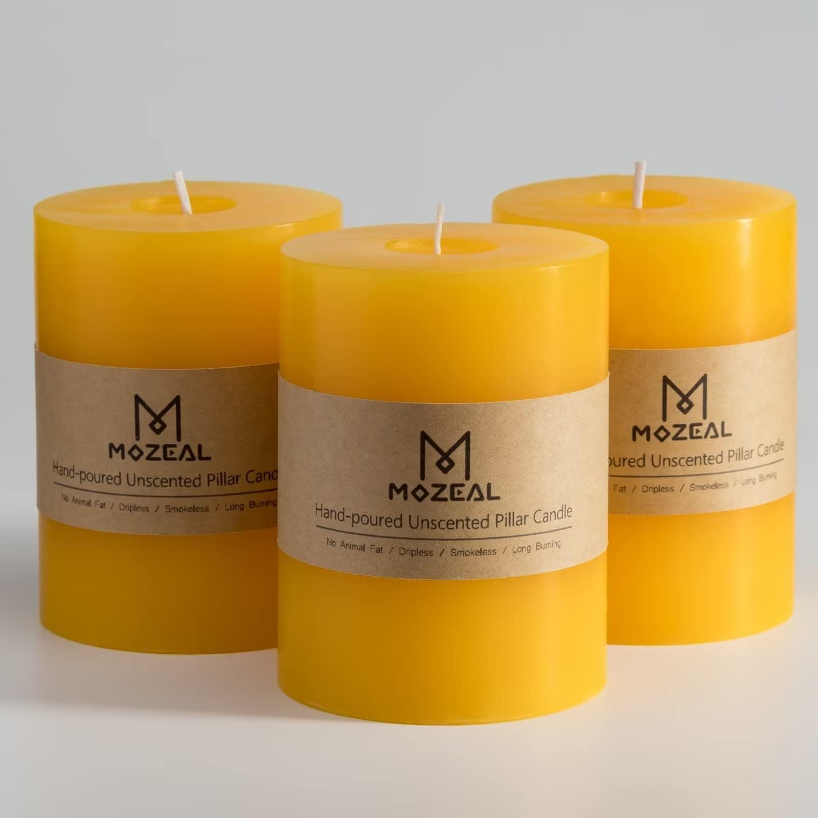 Amazon.com: Richland® 3" X 6" Hand Poured Yellow Pillar Candle : Home ...