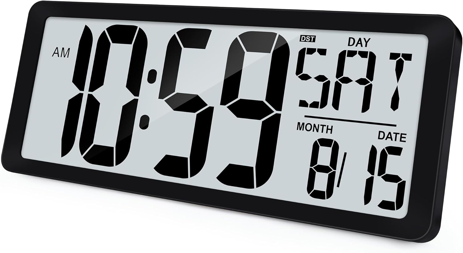 Amazon.com: KMMKGG 15" Large Digital Wall Clock Battery Operated ...