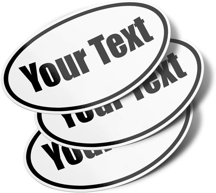Amazon.com - 6 Inch Oval Vinyl Custom Bumper Sticker (Pack of 3 ...