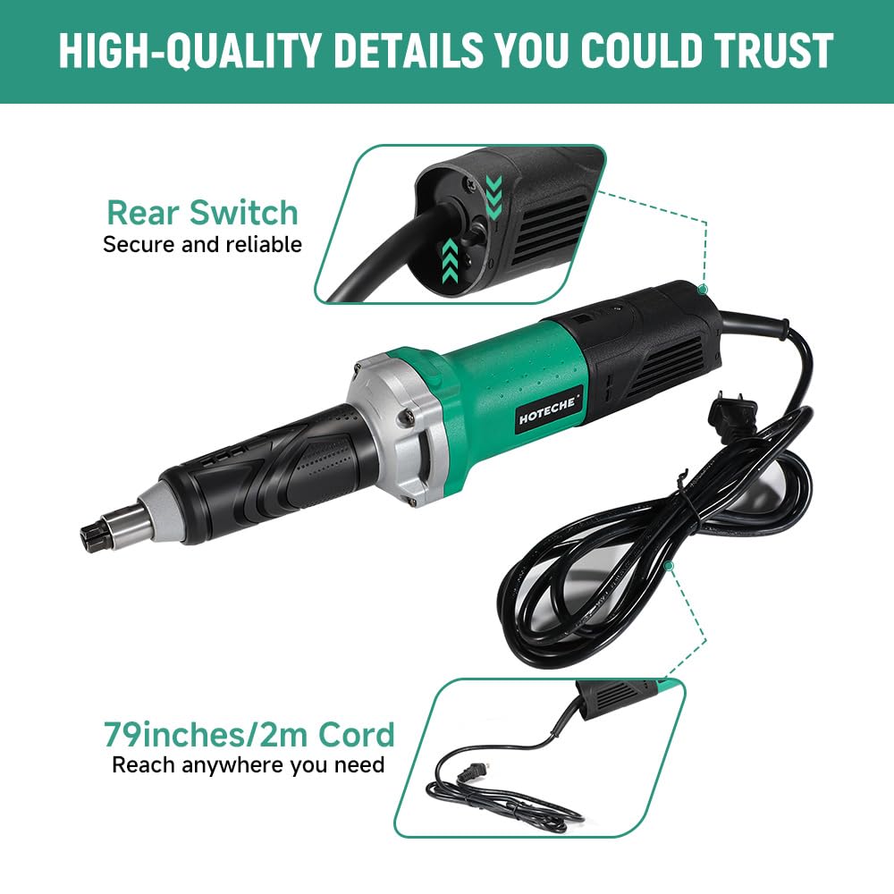 Snapklik.com : Hoteche 1/4-Inch Electric Die Grinder 6-Amp Heavy Duty ...