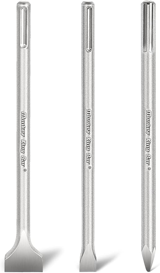 Monkey King Bar SDS-Max Chisel Set: 3-pc Set - Pointed, Flat & Scaling ...