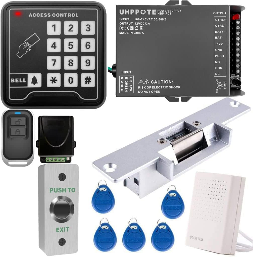 Amazon.com: UHPPOTE 125KHz EM-ID Card 1 Door Access Control System Kit with Electric Strike Lock ...