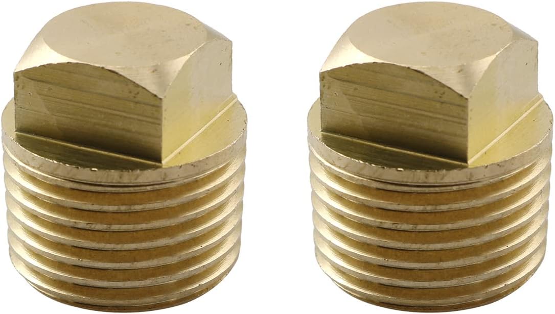 Amazon.com: ZYAMY 2pcs Brass Fitting 1/2" NPT Male Brass Plug Pipe ...