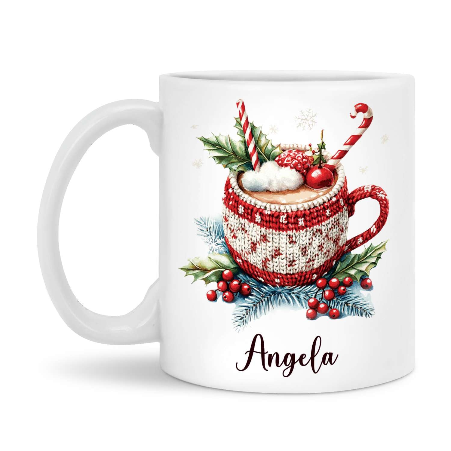 Amazon.com: Personalized Hot Cocoa Ceramic Mug, Cozy Christmas Mug 11oz ...