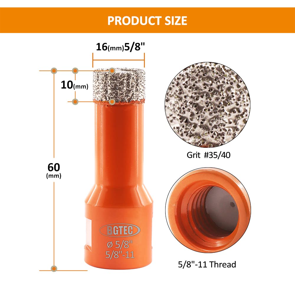 Snapklik.com : Dry Diamond Core Drill Bits - BGTEC 5/8" 16mm Diamond ...