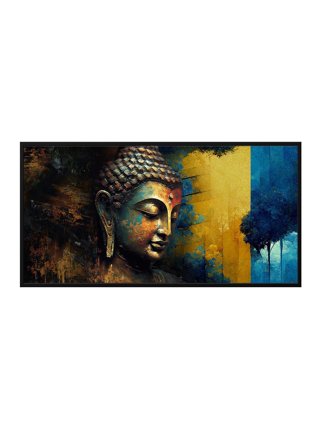 999STORE Lord Buddha Face Art Multi Color modern wall paintings for ...