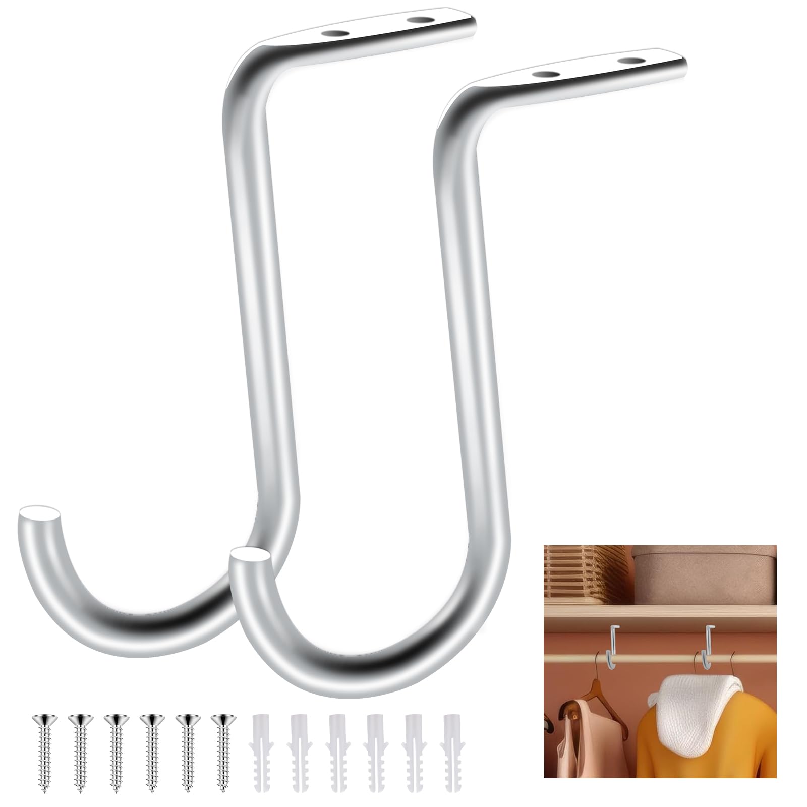 Amazon.com: Closet Rod Center Support Heavy Duty, Closet Rod Bracket ...