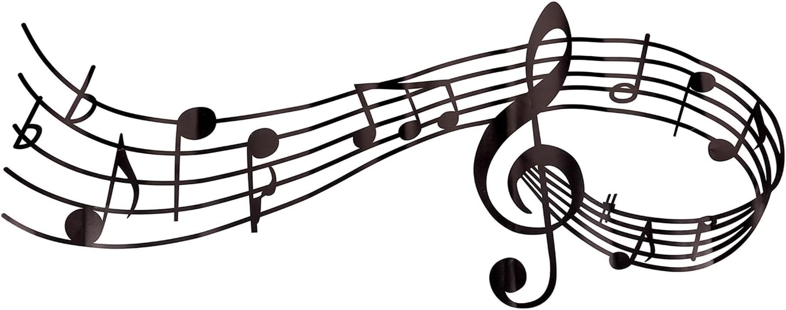 PLIGREAT 2 Sheets Colorful Music Notes Wall Stickers Ink Splash Music ...