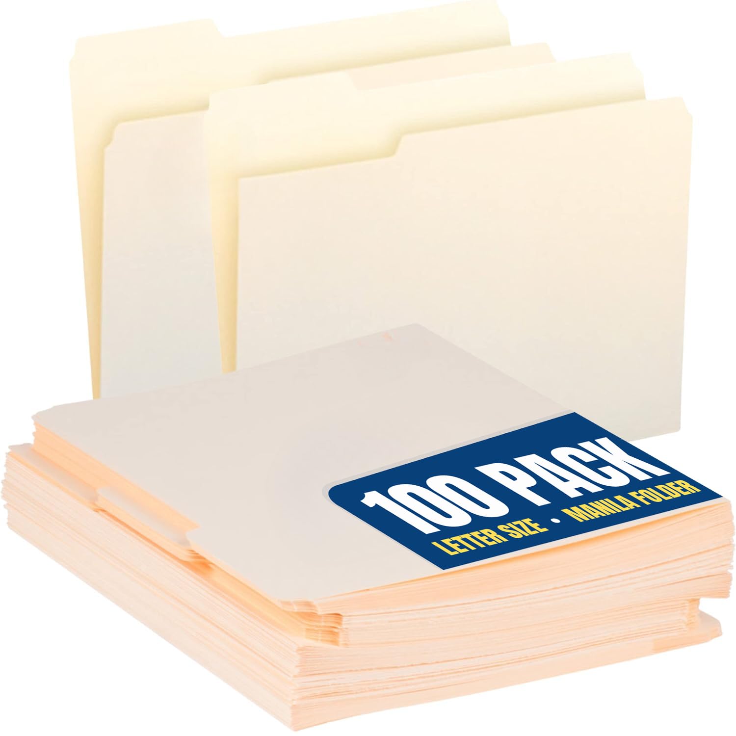 Amazon.com : 1InTheOffice Manila Folders 8.5 x 11, 1/3 Cut Manila File ...